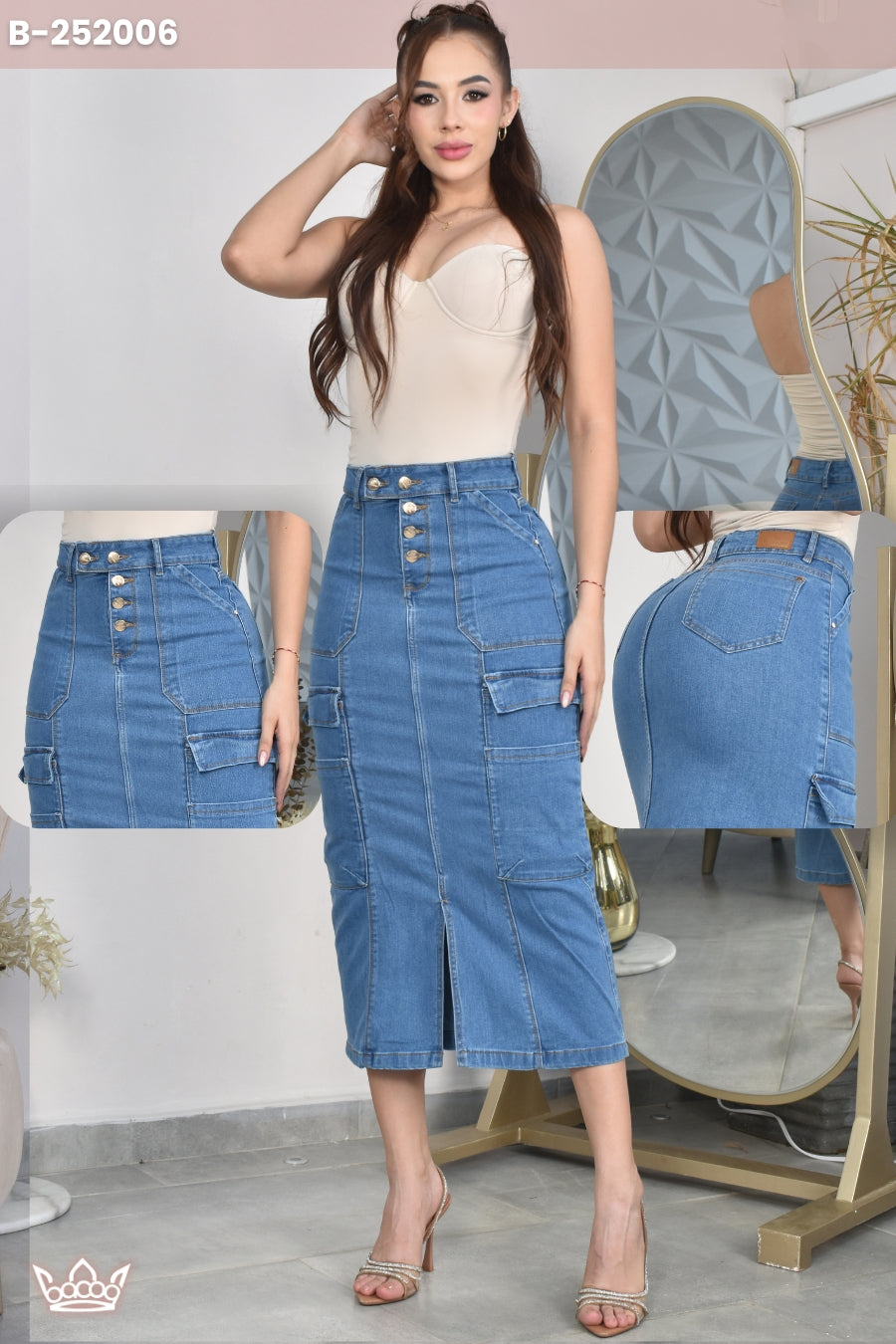 MAXIFALDA ESTILO CARGO BACOA REF. B-252006 – BACOA DENIM
